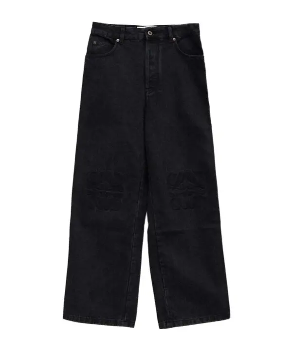 Loewe Anagram Baggy Wide Leg Jeans - Black