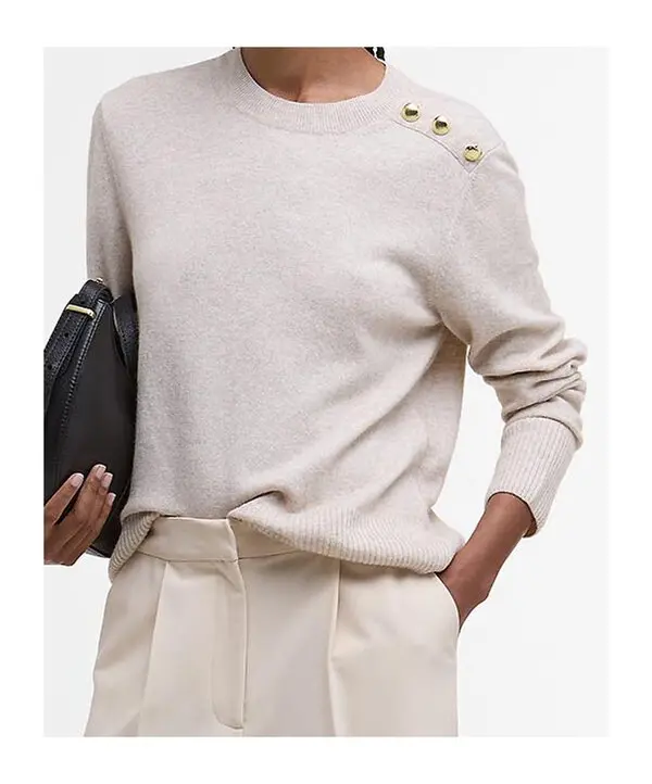 Barbour Eleanor Crew Neck Jumper With Button Detail