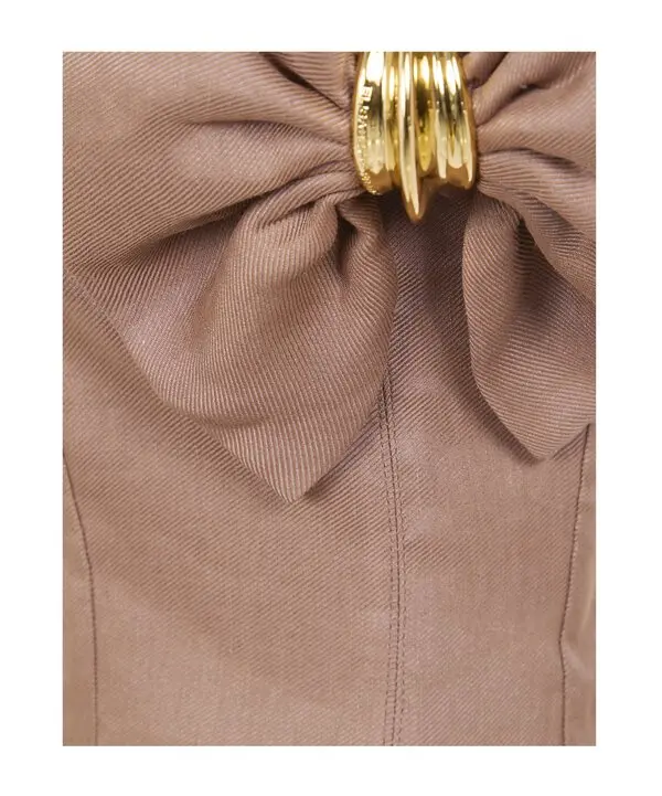 Elisabetta Franchi Off Shoulder Pleated Mini Dress