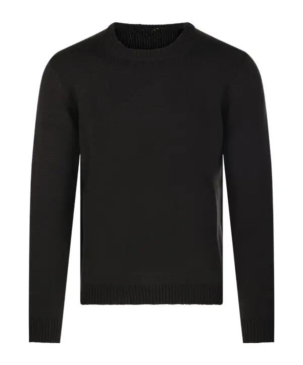 ROBERTO COLLINA Round Neck Long Sleeve Sweater - Black