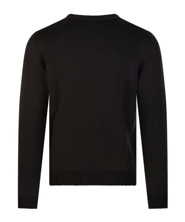 ROBERTO COLLINA Round Neck Long Sleeve Sweater - Black