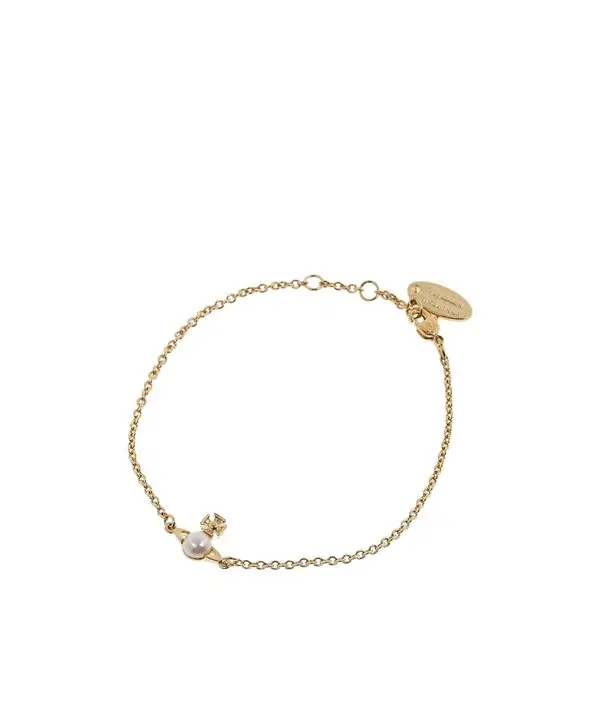 VIVIENNE WESTWOOD Logo Pearl Bracelet - Yellow