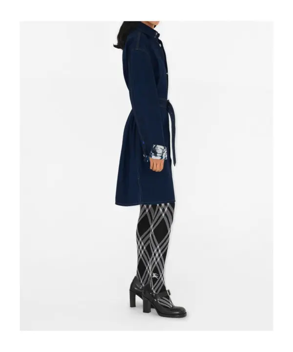 Burberry Belted Buttoned Denim Shirt Dress
