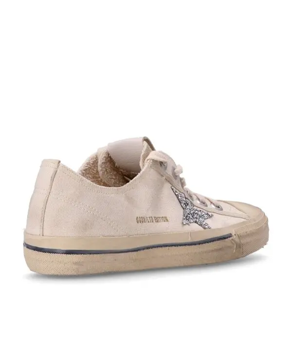 GOLDEN GOOSE V-star Glittered Sneakers - Gray