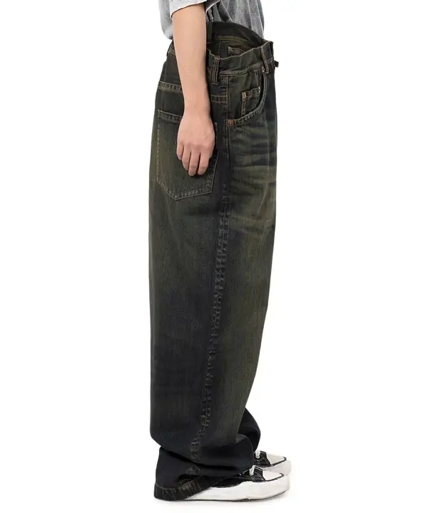 Mihara Yasuhiro Layered Wide Leg Jeans