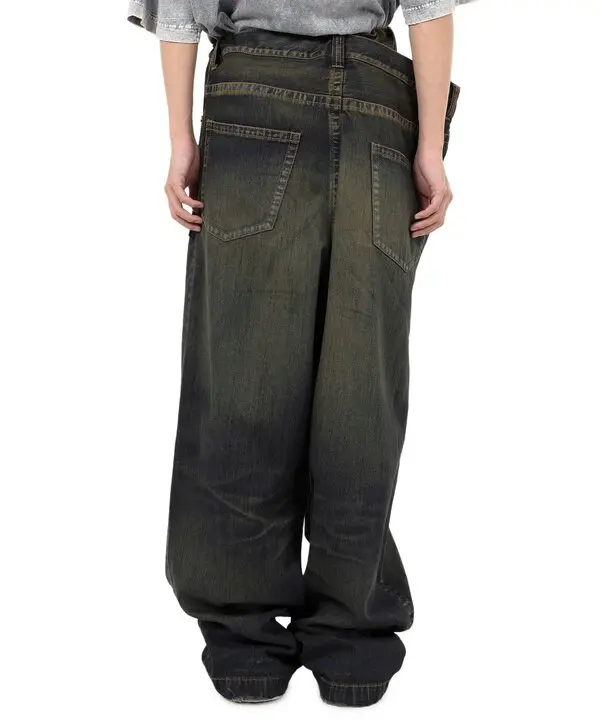 Mihara Yasuhiro Layered Wide Leg Jeans