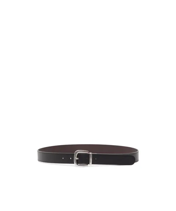 Valentino Garavani Logo Engraved Buckled Reversible Belt - Black