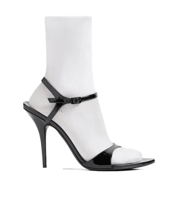 Balenciaga Avenue Sock Heeled Sandals - Black/white