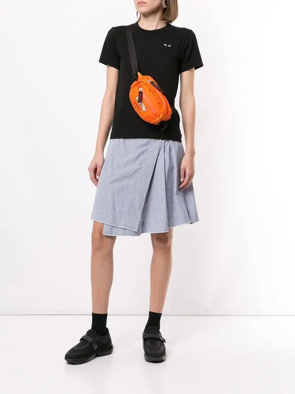 Play Comme Des Garcon Heart Embroidered Cotton T-shirt - Black