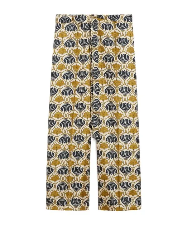 Max Mara All-over Printed Drawstring Pants - Mustard Yellow