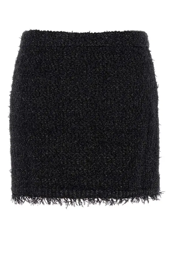 Gucci Tweed Mini Skirt With Double G Buckle Detail