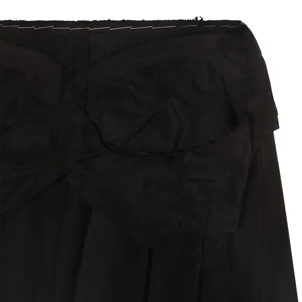 MAISON MARGIELA High Waist Pleated A-line Skirt With Raw Edge Hem