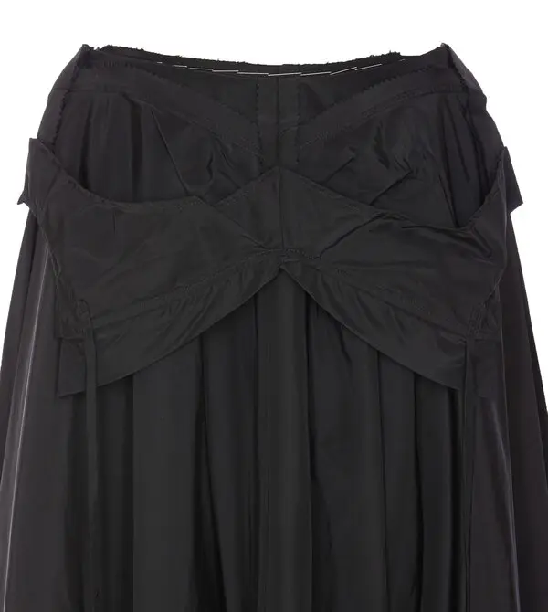 MAISON MARGIELA High Waist Pleated A-line Skirt With Raw Edge Hem