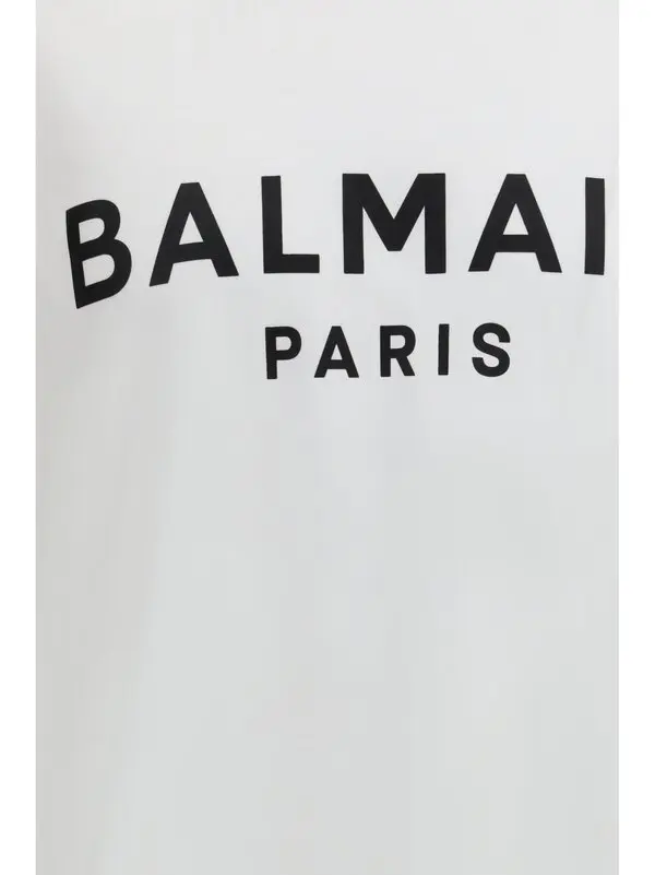 Balmain Logo Printed Crewneck T-shirt - White