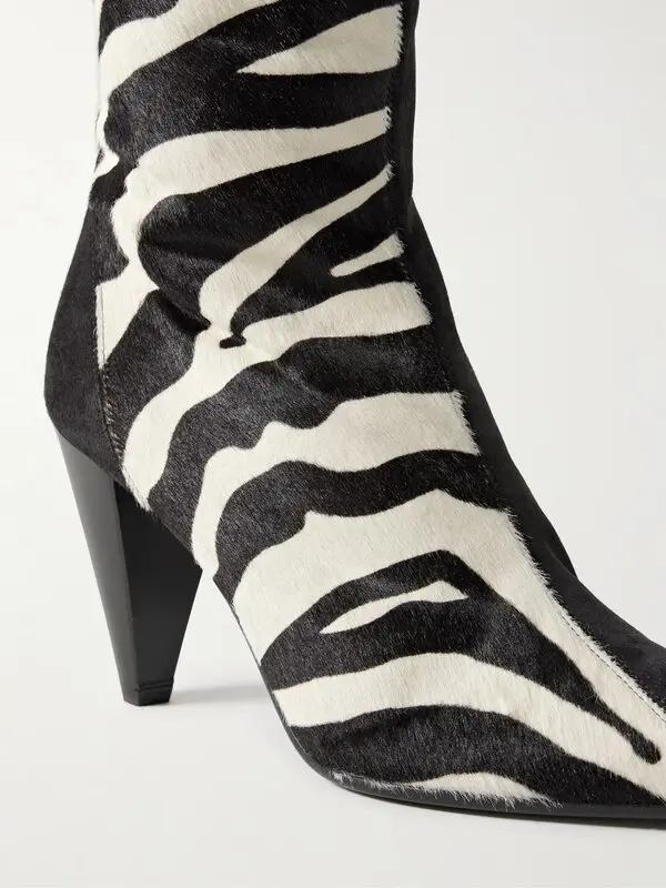 Khaite Zebra-print Calfskin And Suede Over-the-knee Boots
