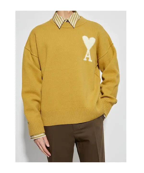 Ami Long-sleeved Crewneck Jumper - Yellow