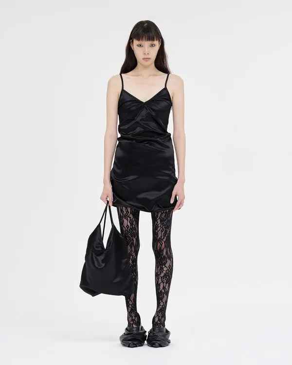 We11Done Satin V-neck Mini Dress