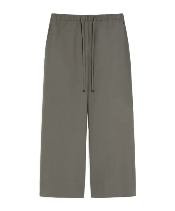 Max Mara Cotton Drawstring Trousers - Medium Gray