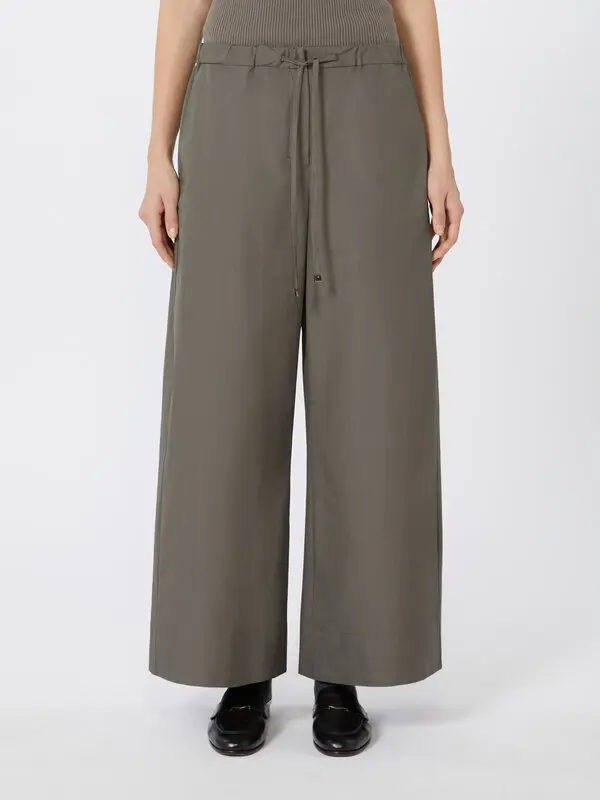 Max Mara Cotton Drawstring Trousers - Medium Gray