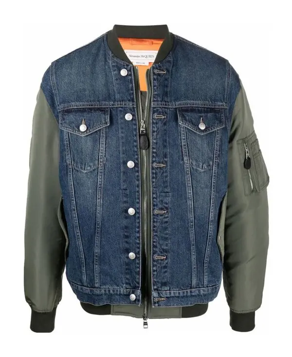 Alexander McQueen Hybrid Denim Bomber Jacket