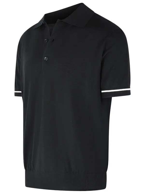 TOM FORD Short-sleeved Knitted Polo Shirt - Black