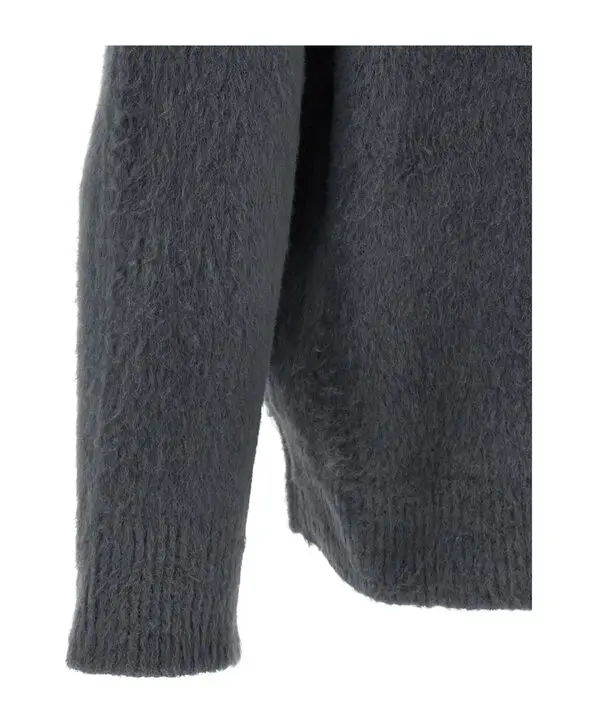 ROBERTO COLLINA Shearling-effect Oversized Knitwear - Black