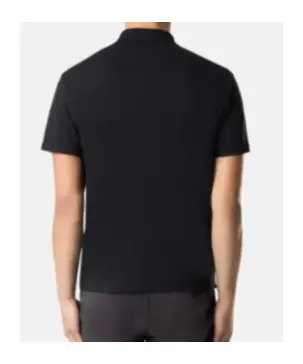 Stone Island Logo Patch Short Sleeved Polo Shirt - Black