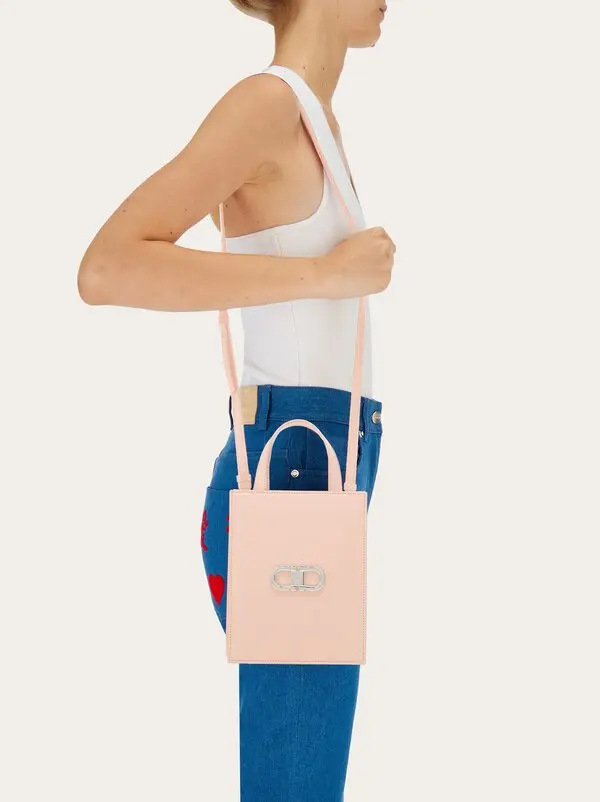 FERRAGAMO Gancini Plaque Mini Tote Bag