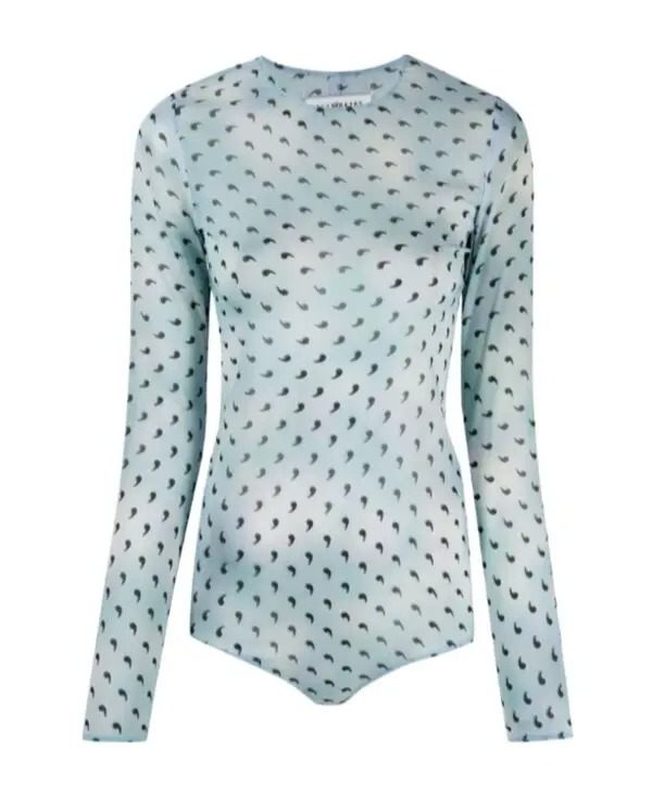 MAISON MARGIELA Printed Silk Bodysuit