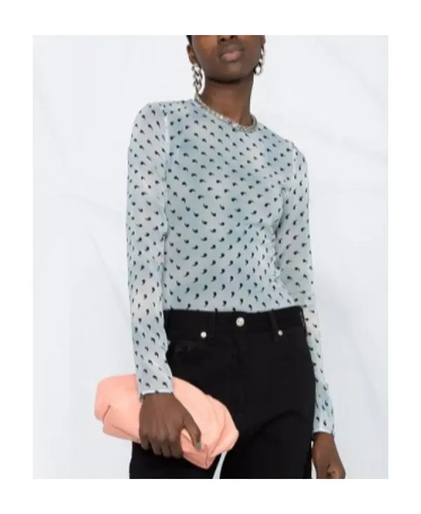 MAISON MARGIELA Printed Silk Bodysuit