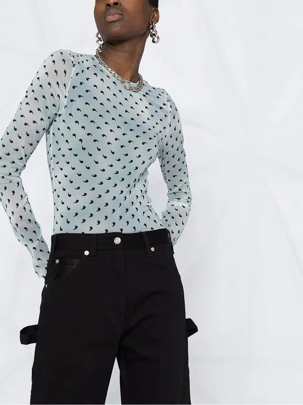 MAISON MARGIELA Printed Silk Bodysuit
