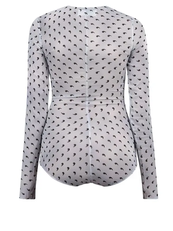 MAISON MARGIELA Printed Silk Bodysuit