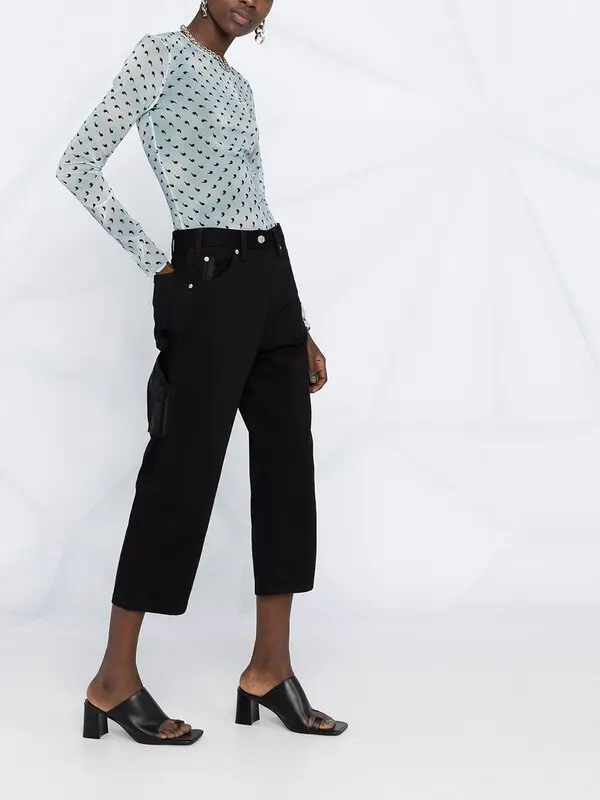 MAISON MARGIELA Printed Silk Bodysuit