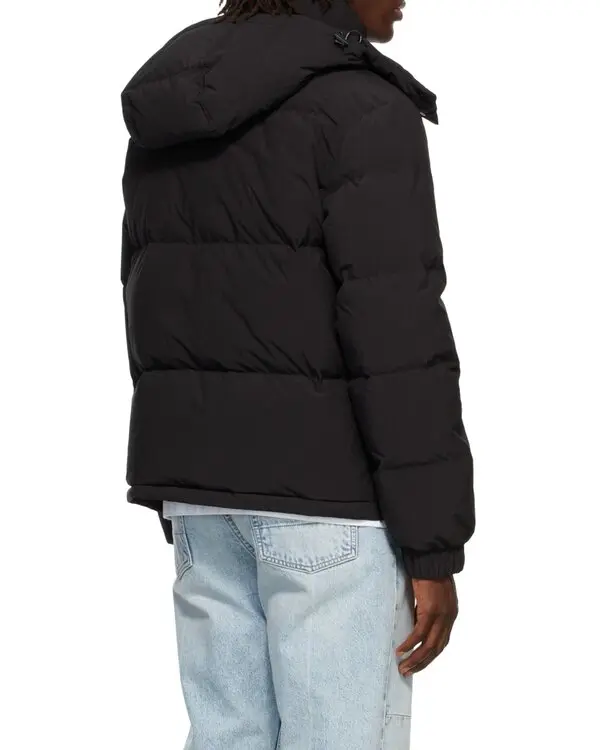 Off-White Zip-up Hooded Puffer Coat With Logo Patches