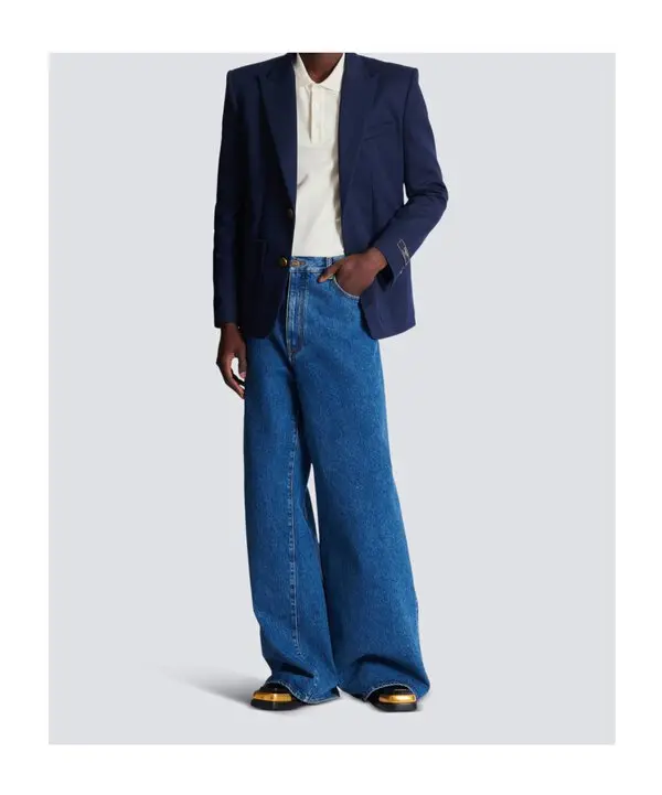 Balmain Wide-leg Denim Jeans