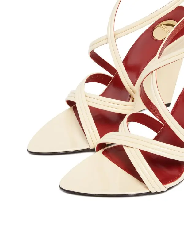 Saint Laurent Open Toe Wedge Sandals