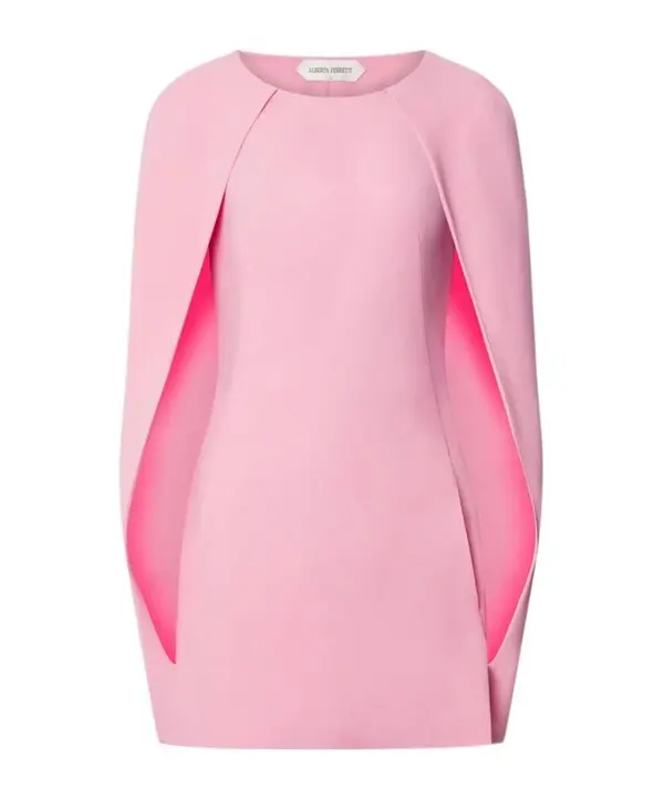 Alberta Ferretti Stretch Cape Mini Dress - Pink