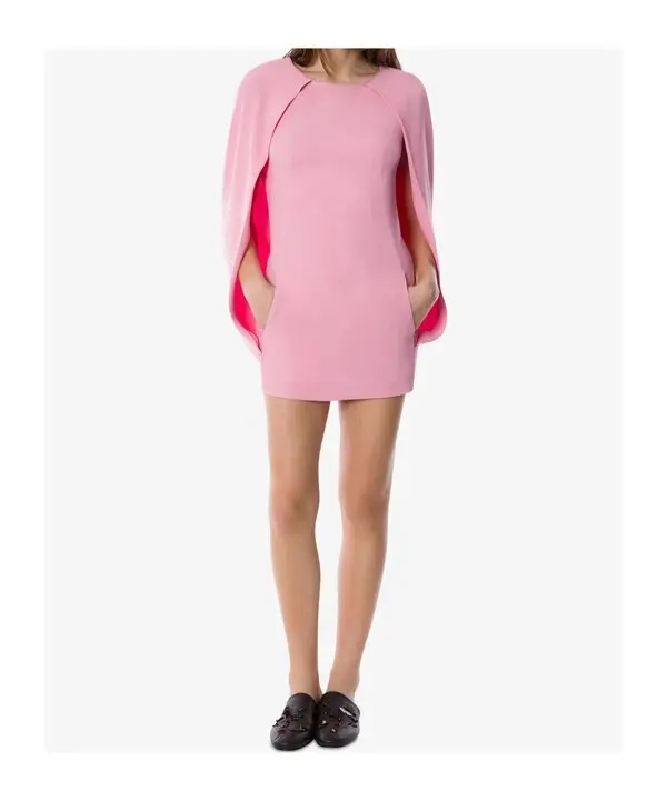 Alberta Ferretti Stretch Cape Mini Dress - Pink