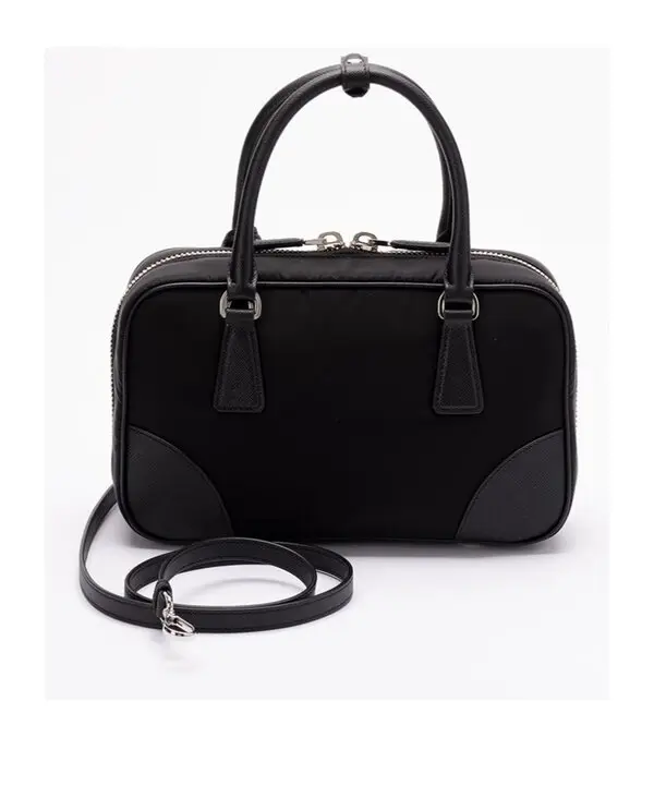 Prada Logo Plaque Zip-up Tote Bag