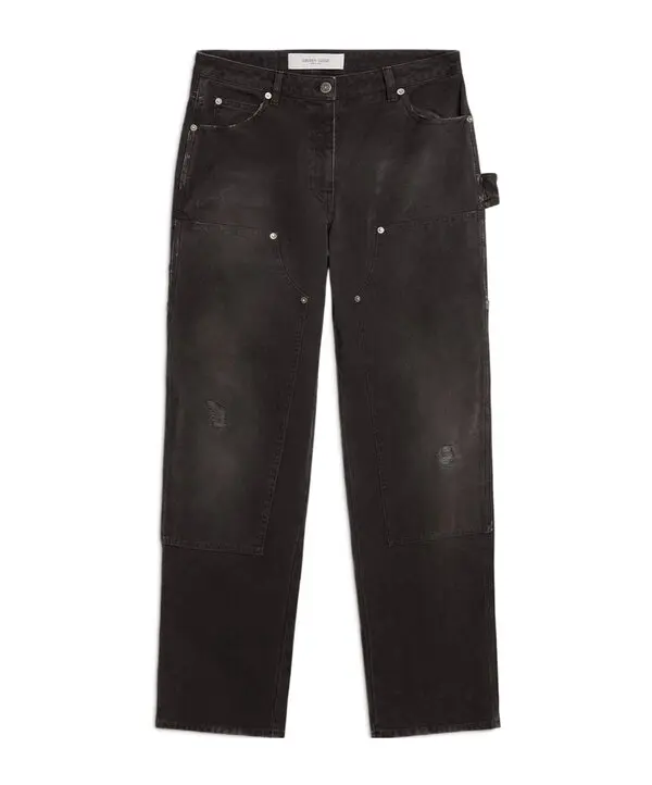 GOLDEN GOOSE Marley Work Distressed Jeans - Black