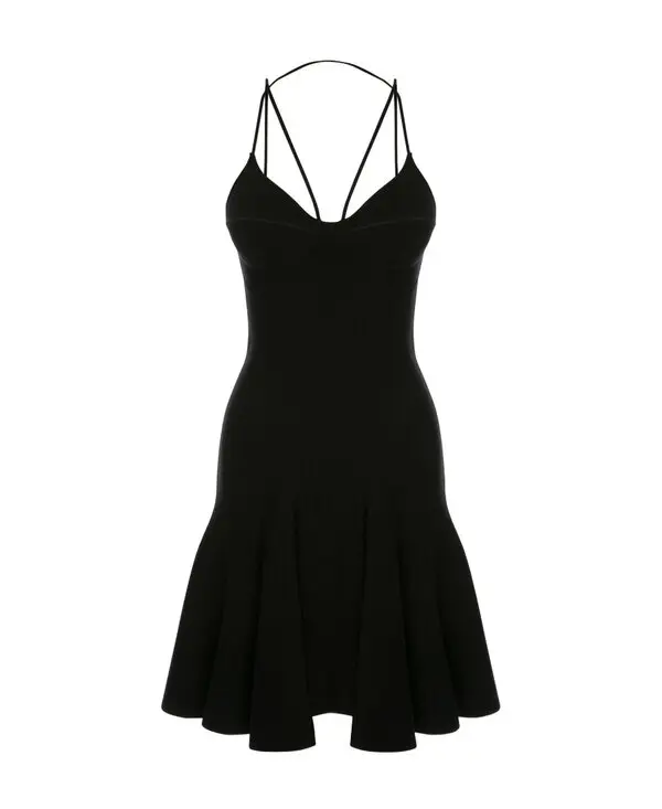 Alexander McQueen Strappy Fluted Mini Dress