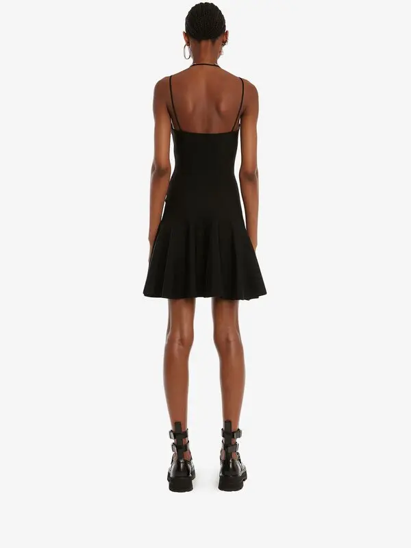 Alexander McQueen Strappy Fluted Mini Dress