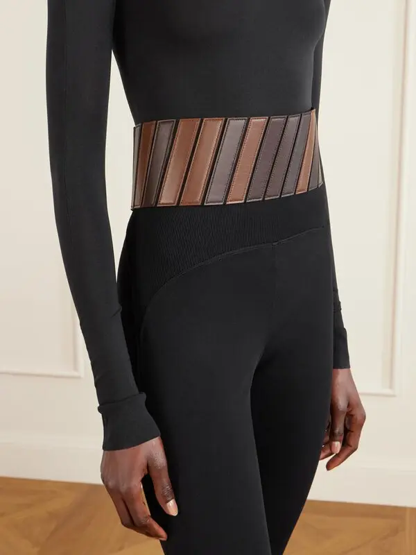 Alaïa Wide Leather And Elastic Belt