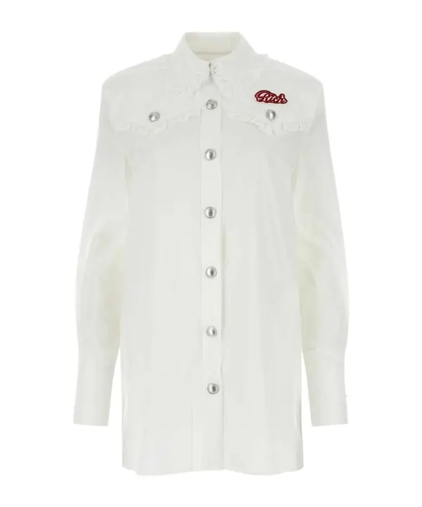 Alessandra Rich Logo Patch Shirt Dress