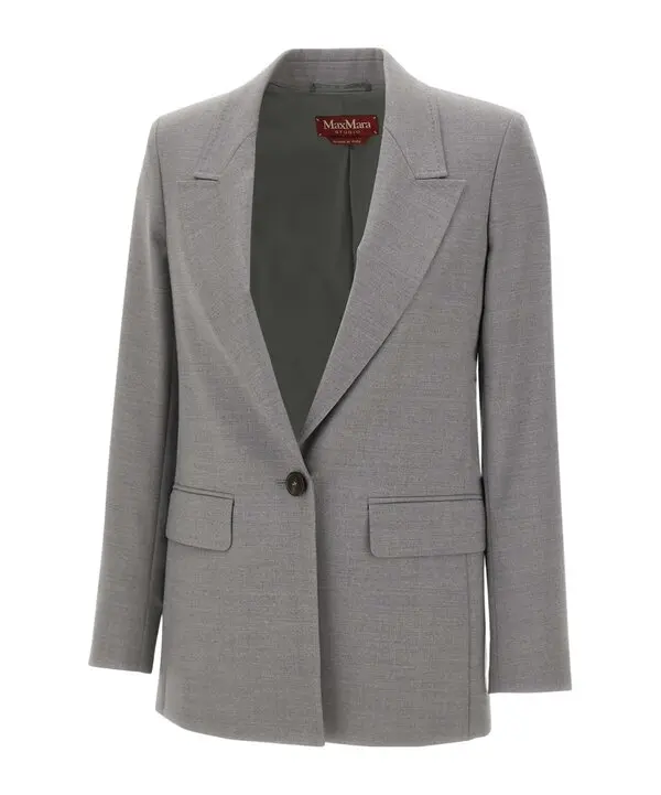 Max Mara Bolsena Single-breasted Tailored Blazer - Grey