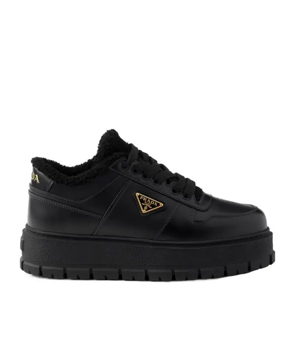Prada Logo Plaque Lace-up Sneakers