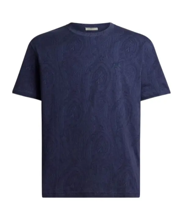 Etro Pattern-printed Crewneck T-shirt - Blue