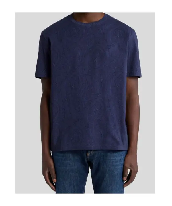 Etro Pattern-printed Crewneck T-shirt - Blue