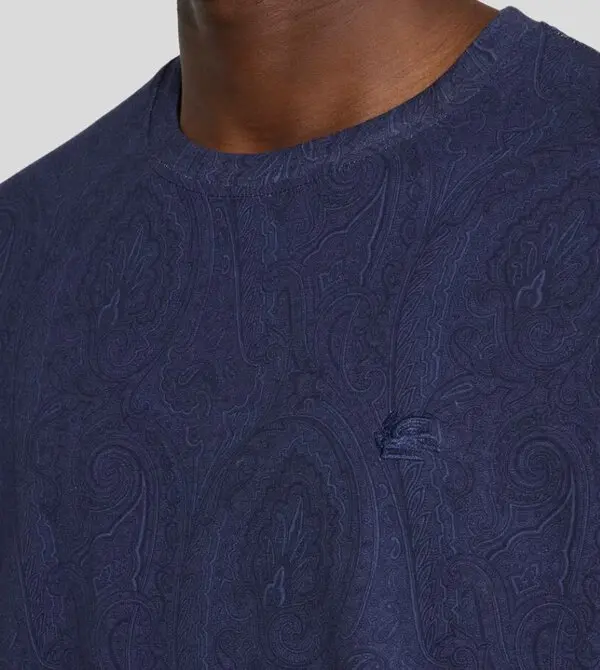 Etro Pattern-printed Crewneck T-shirt - Blue