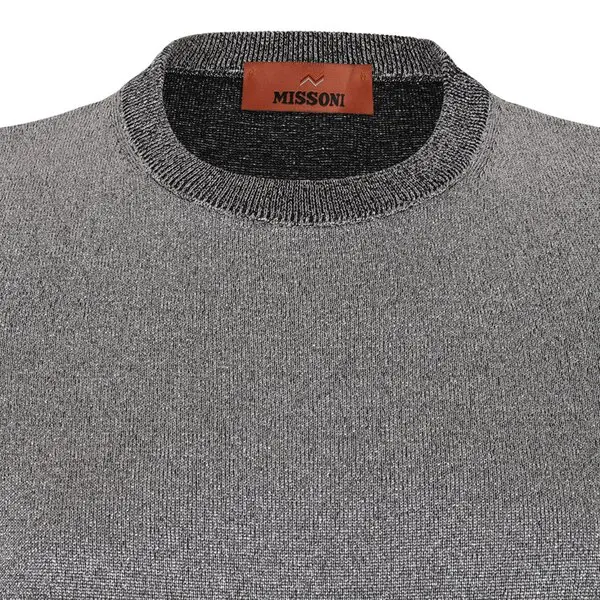 Missoni Contrast Collar Knit Top - Silver-tone
